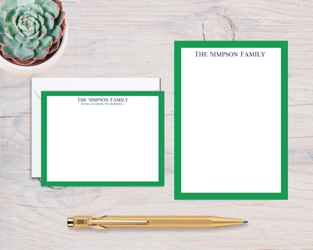 Personalized Note Card and Notepad Set Bundled Stationery Gift Set for ...