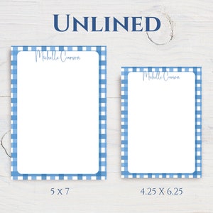 Personalized Gingham Notepad | Desk Notepads | To-do List | Shopping List | Lined or Unlined ...