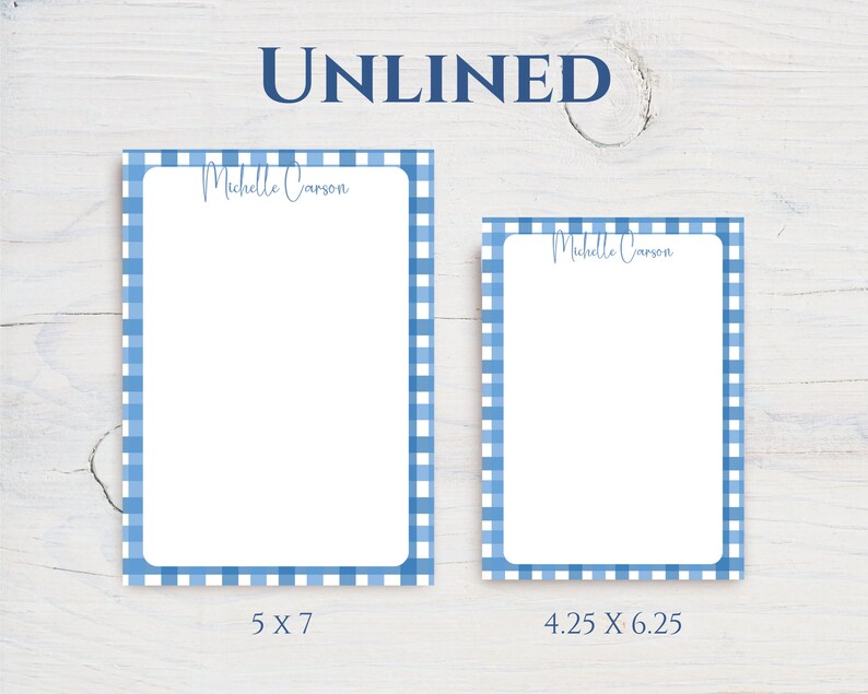 Personalized Gingham Notepad | Desk Notepads | To-do List | Shopping ...