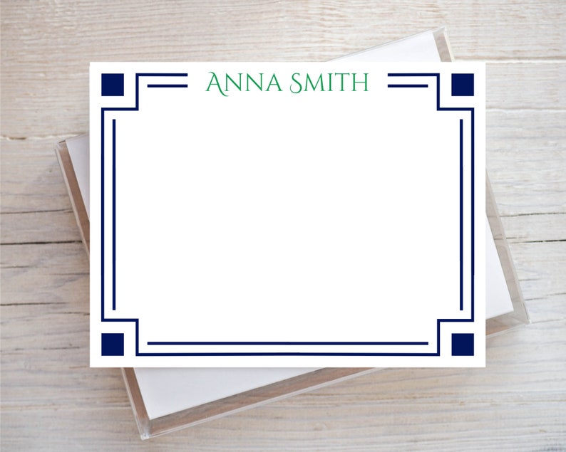 Modern Border Personalized Notecard | Customized Stationery Set With ...