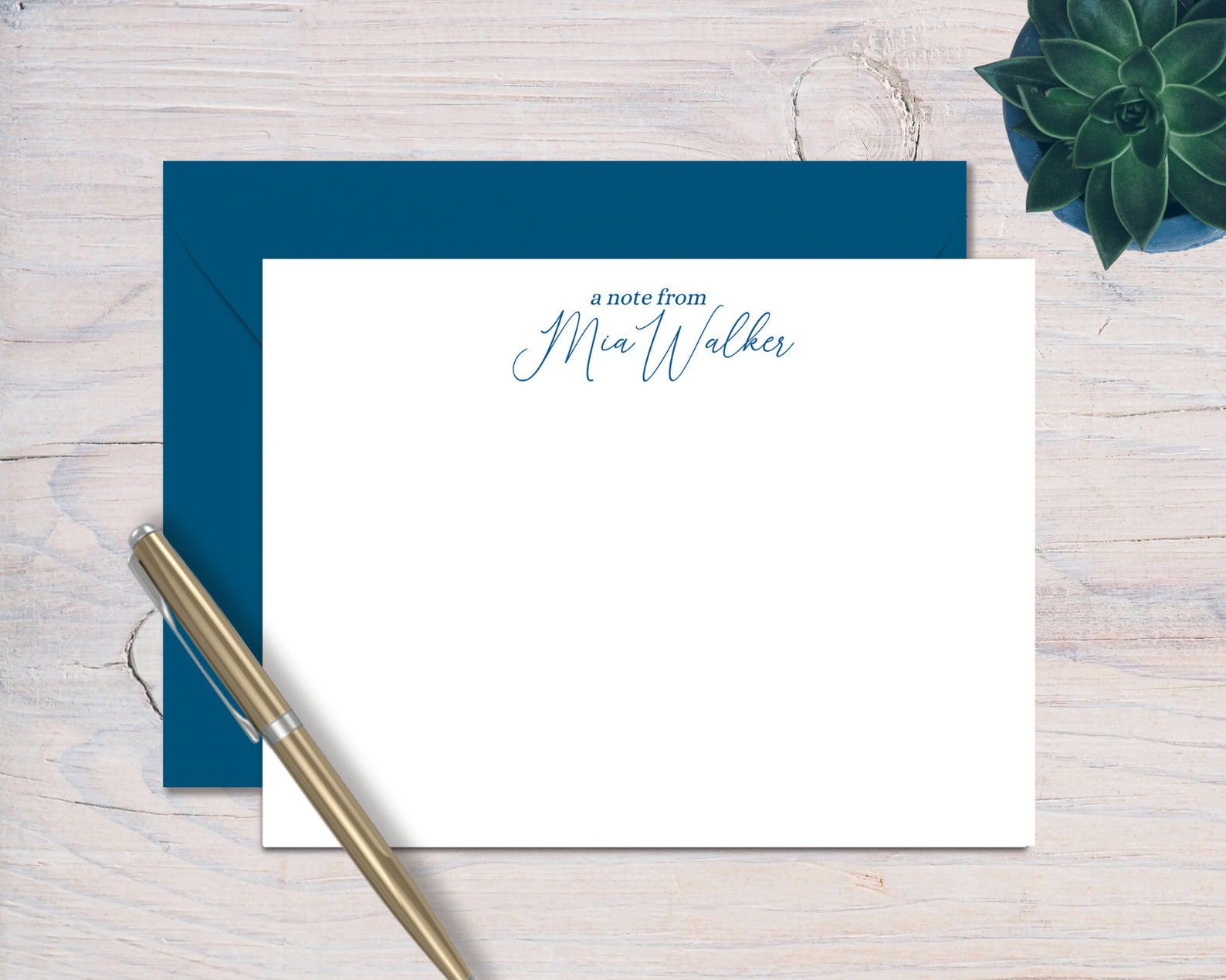 Personalized Note Cards Customized Stationery Set Simple Script ...
