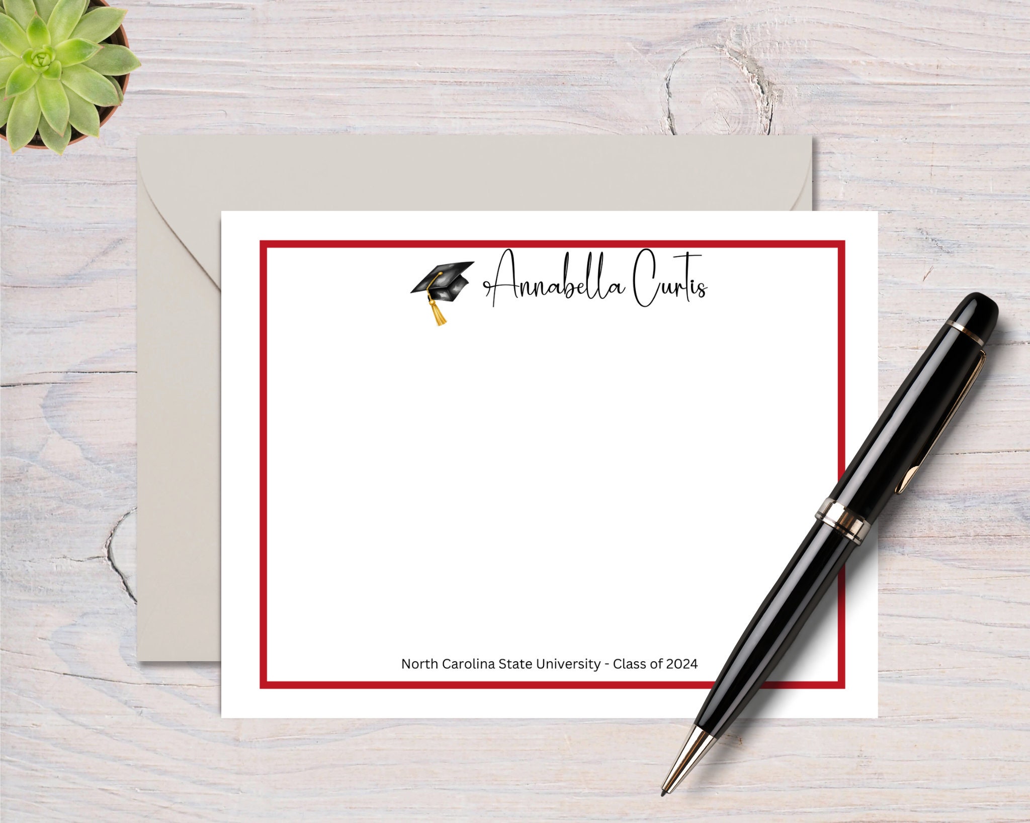 Personalized Graduation Note Cards Custom Graduate Thank You Card Class ...