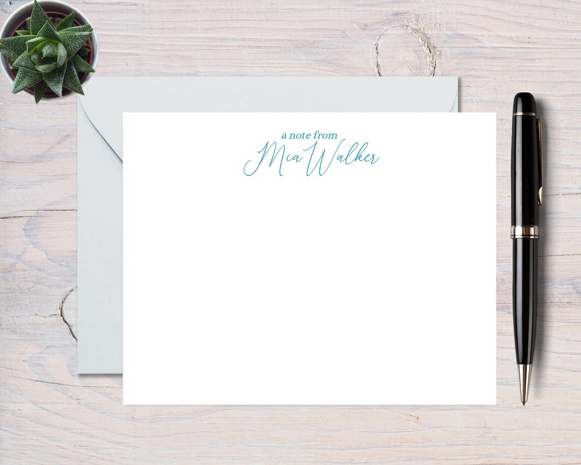 Personalized Note Cards Customized Stationery Set Simple Script ...