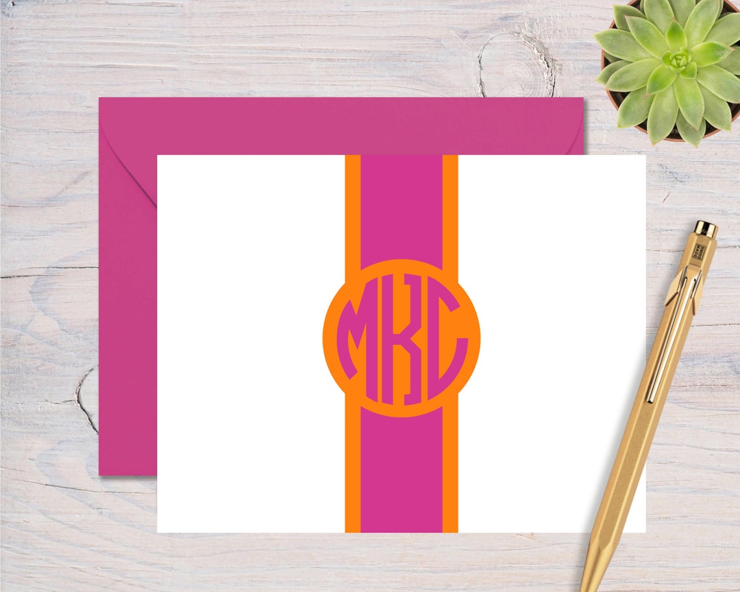 Personalized Note Cards Monogrammed Stationery Set With Envelopes ...