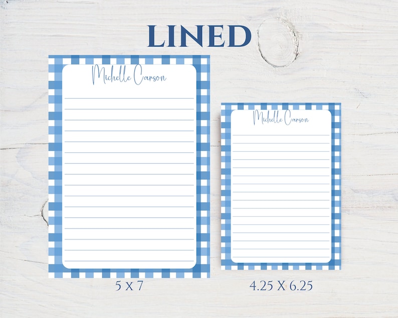 Personalized Gingham Notepad | Desk Notepads | To-do List | Shopping ...