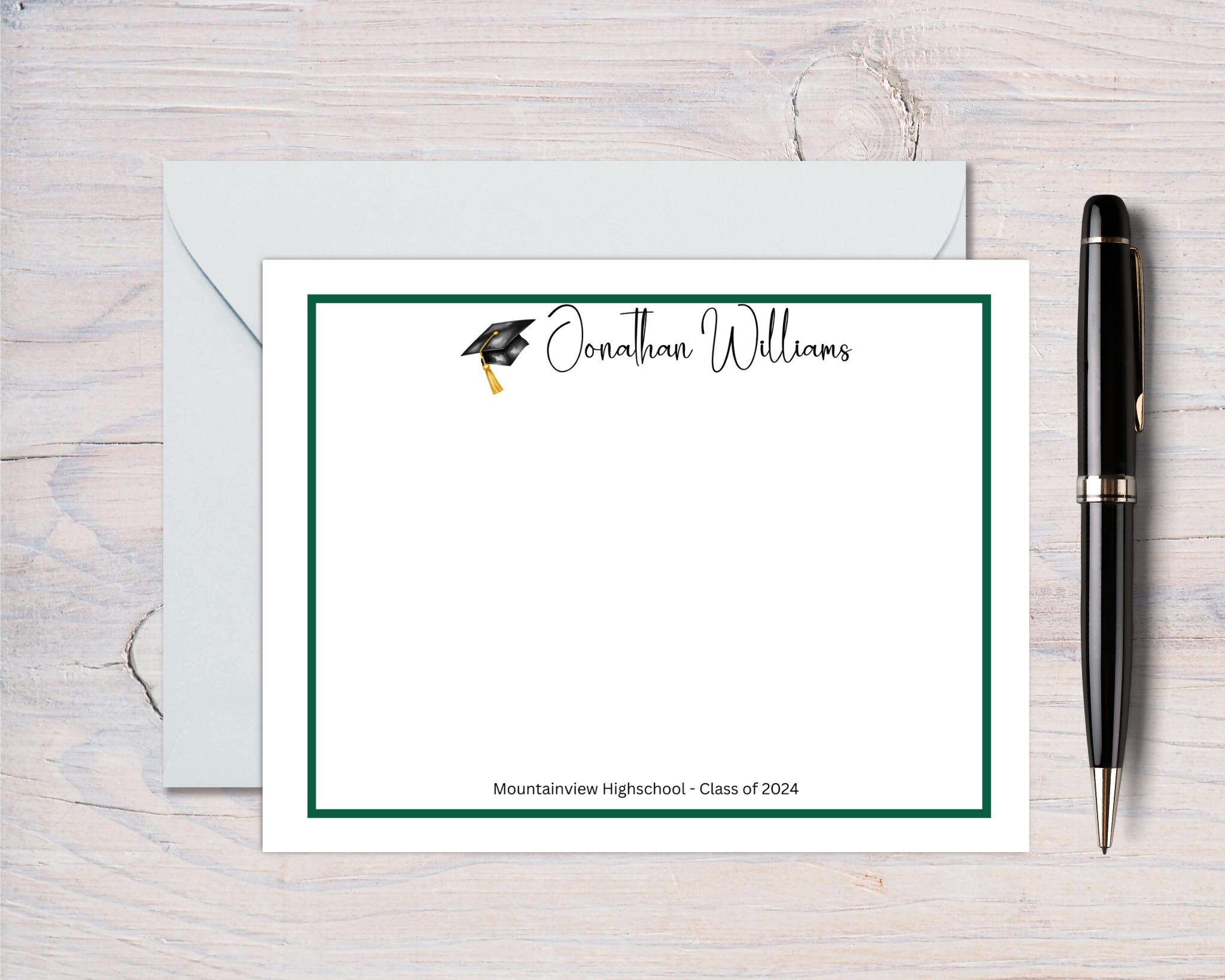 Personalized Graduation Note Cards Custom Graduate Thank You Card Class ...
