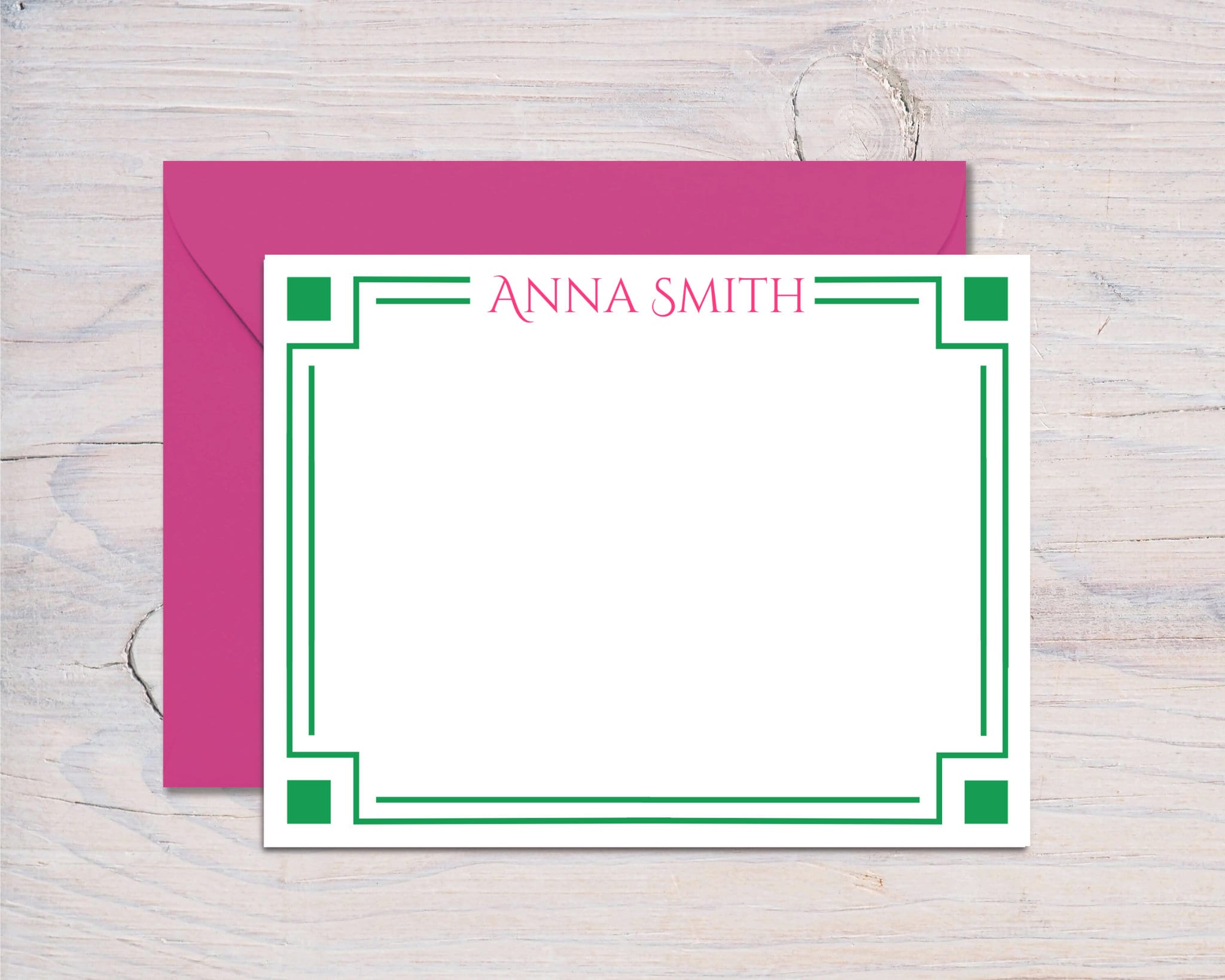 Modern Border Personalized Notecard | Customized Stationery Set With ...