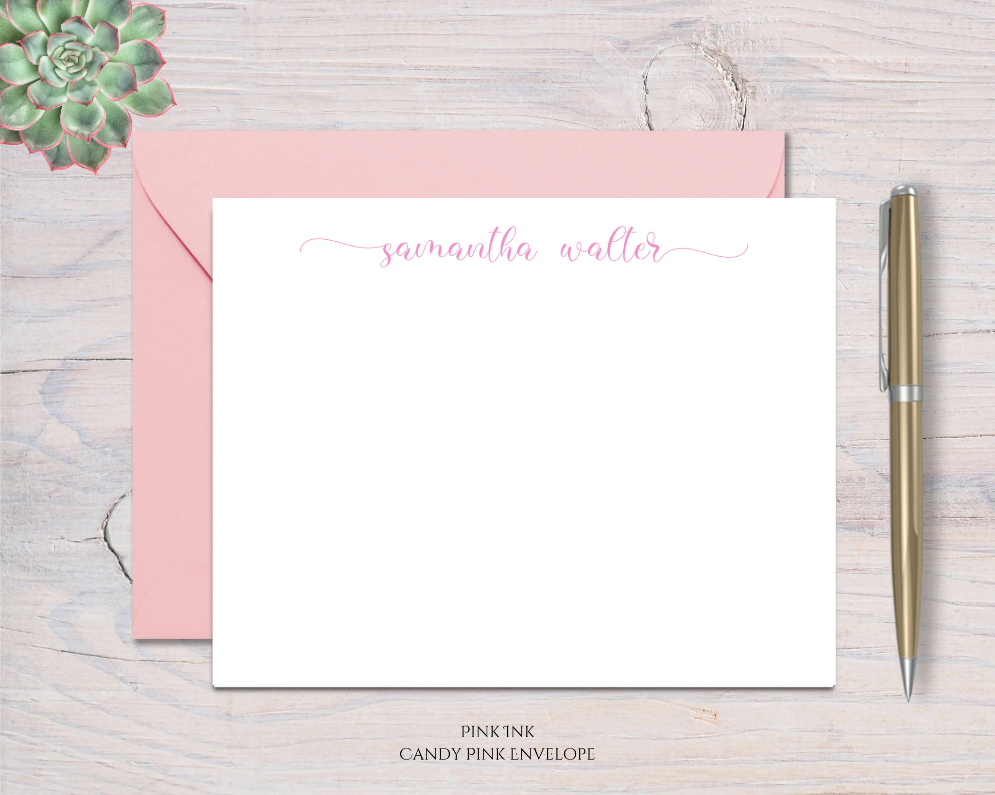 Personalized Notecard, Simple Script Customized Stationery Set With ...