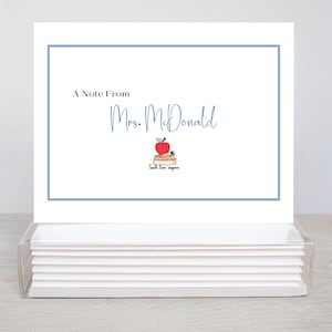 Personalized Teacher Note Card Custom Teacher Gift From Student Teacher ...
