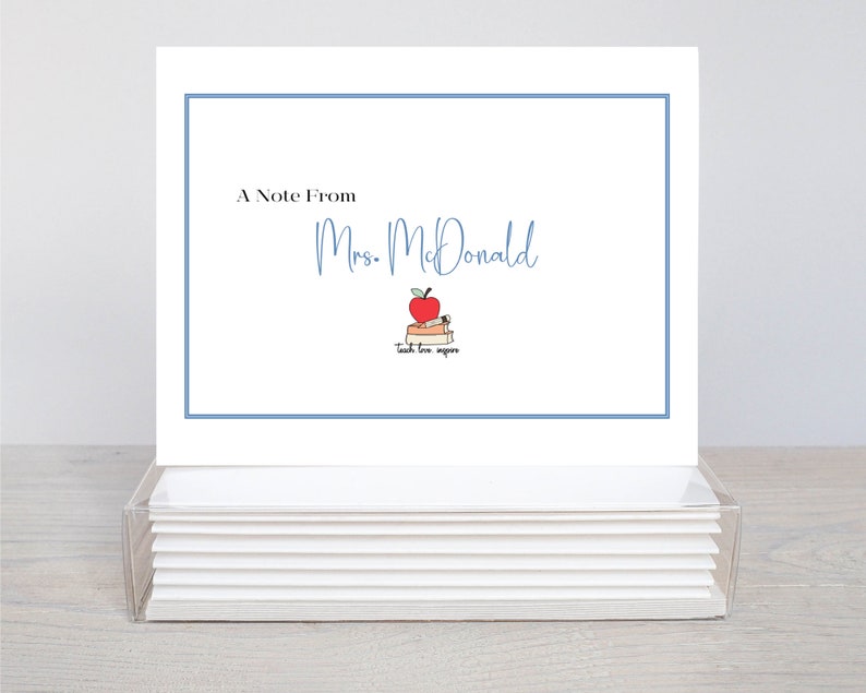 Personalized Teacher Note Card Custom Teacher Gift From Student Teacher ...