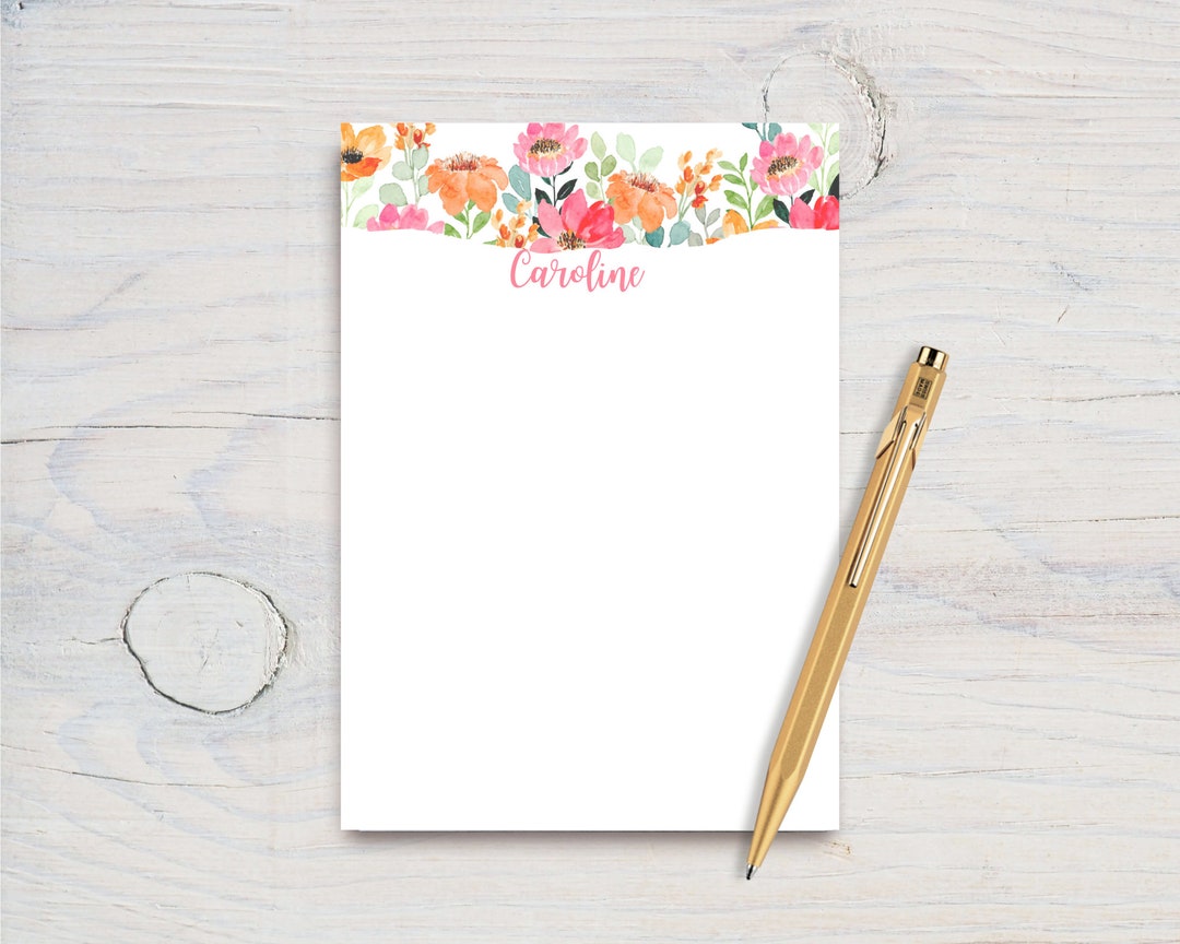 Personalized Spring Flower Notepads | Lined or Unlined Notepads ...