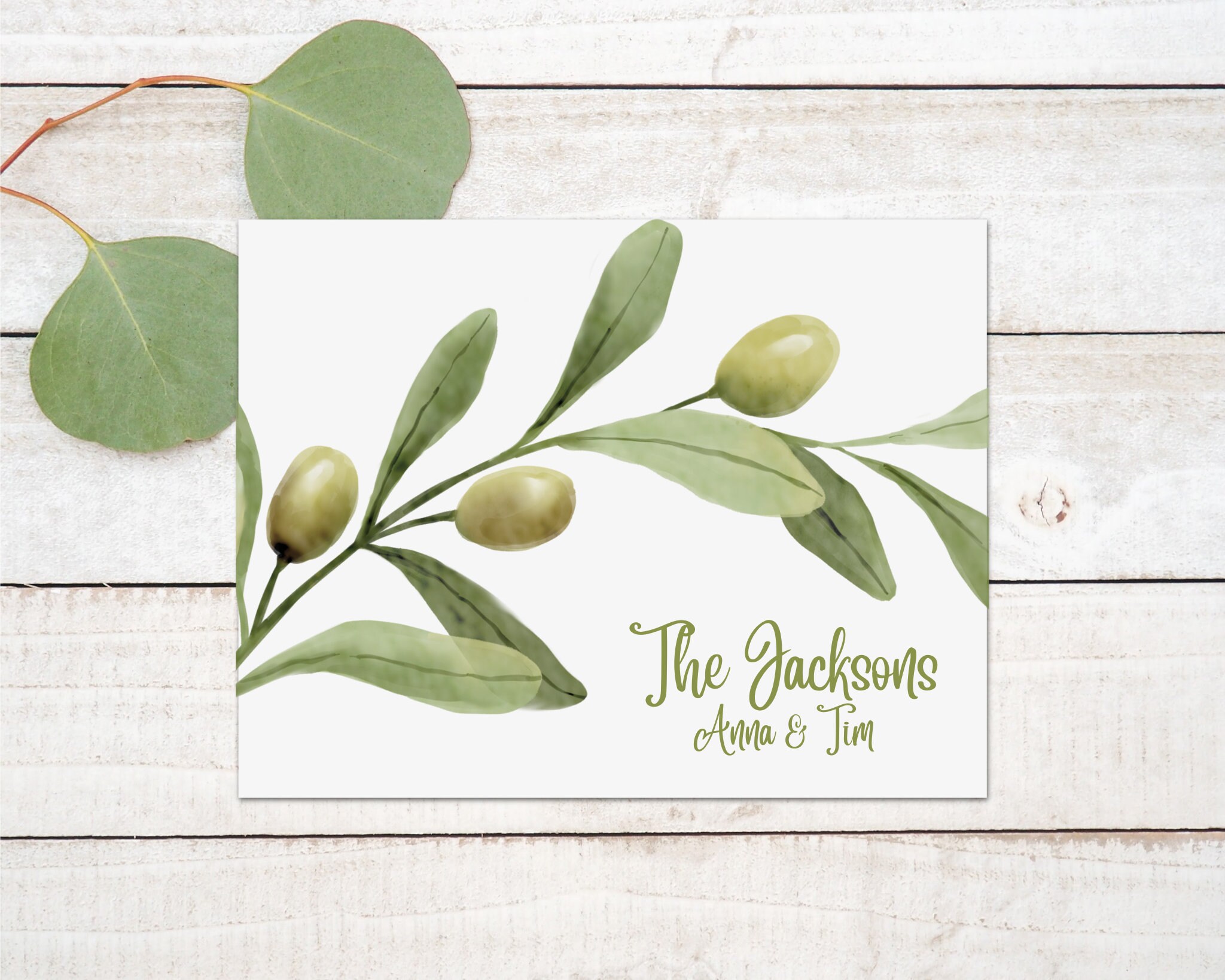 Personalized Olive Branch Notecards: Custom Botanical Stationery - Etsy