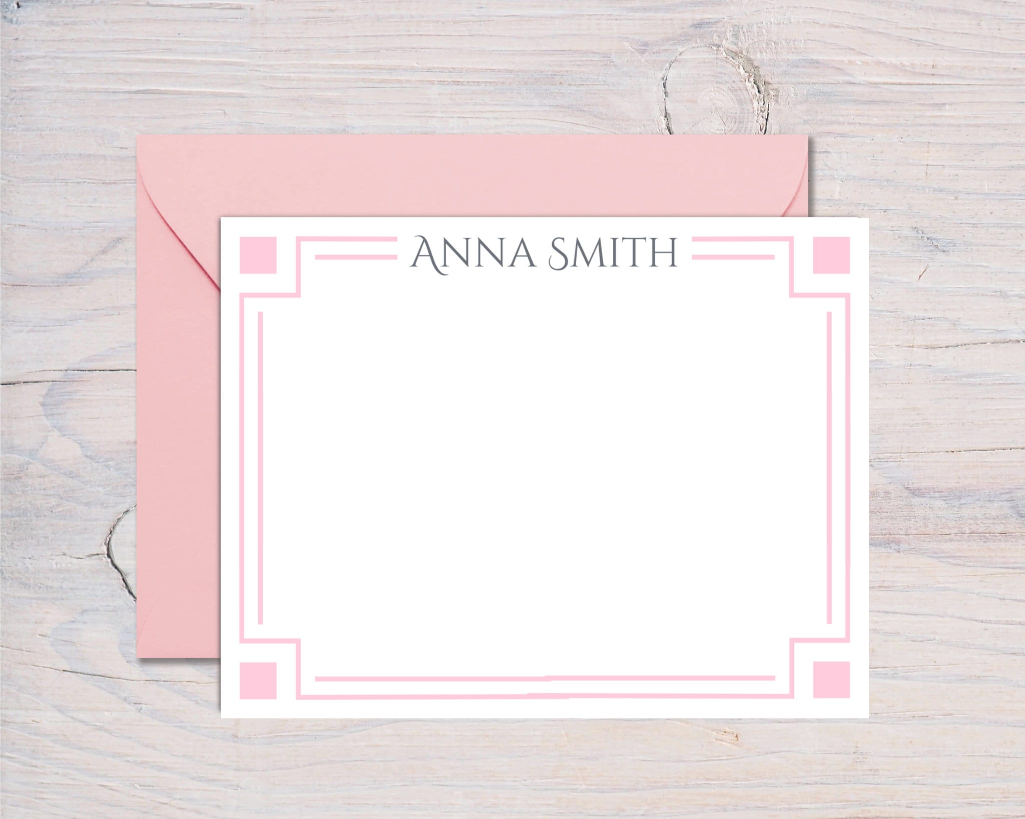 Modern Border Personalized Notecard | Customized Stationery Set With ...