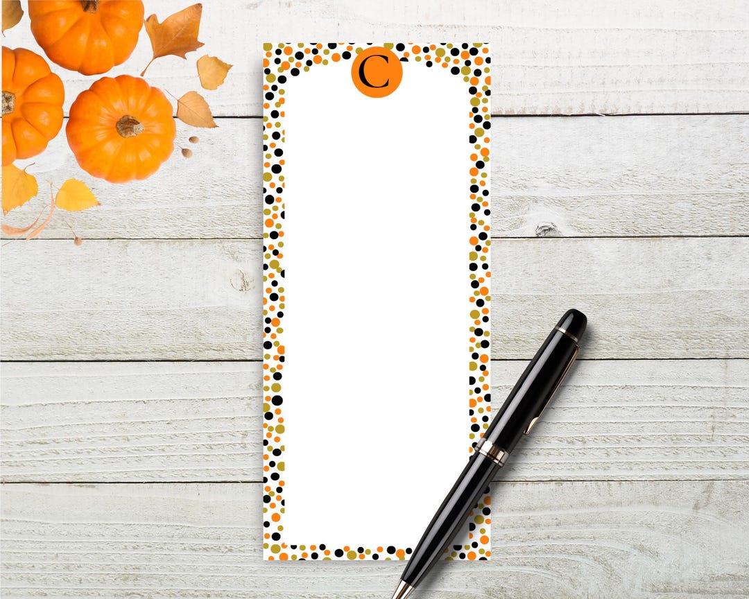 Grocery List Notepad for Fall | Halloween Colors | Personalized Notepad ...