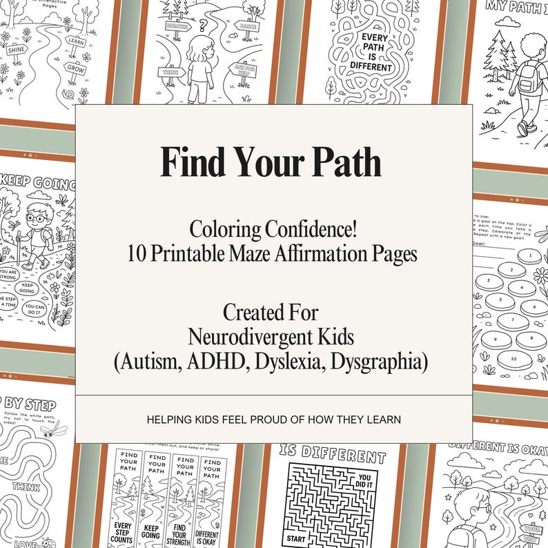 Kids Maze & Affirmation Printables - Etsy