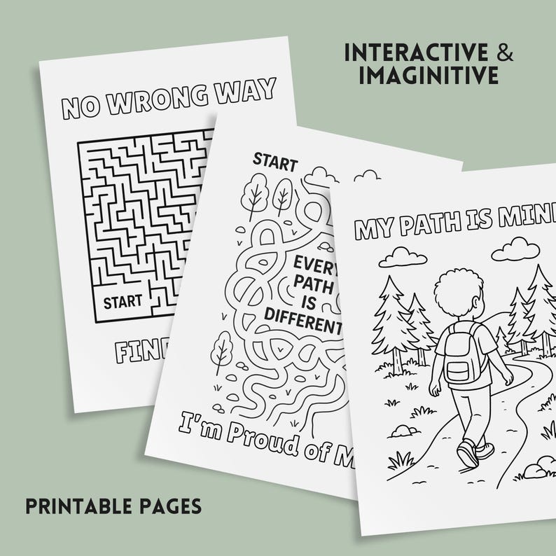 Kids Maze & Affirmation Printables - Etsy