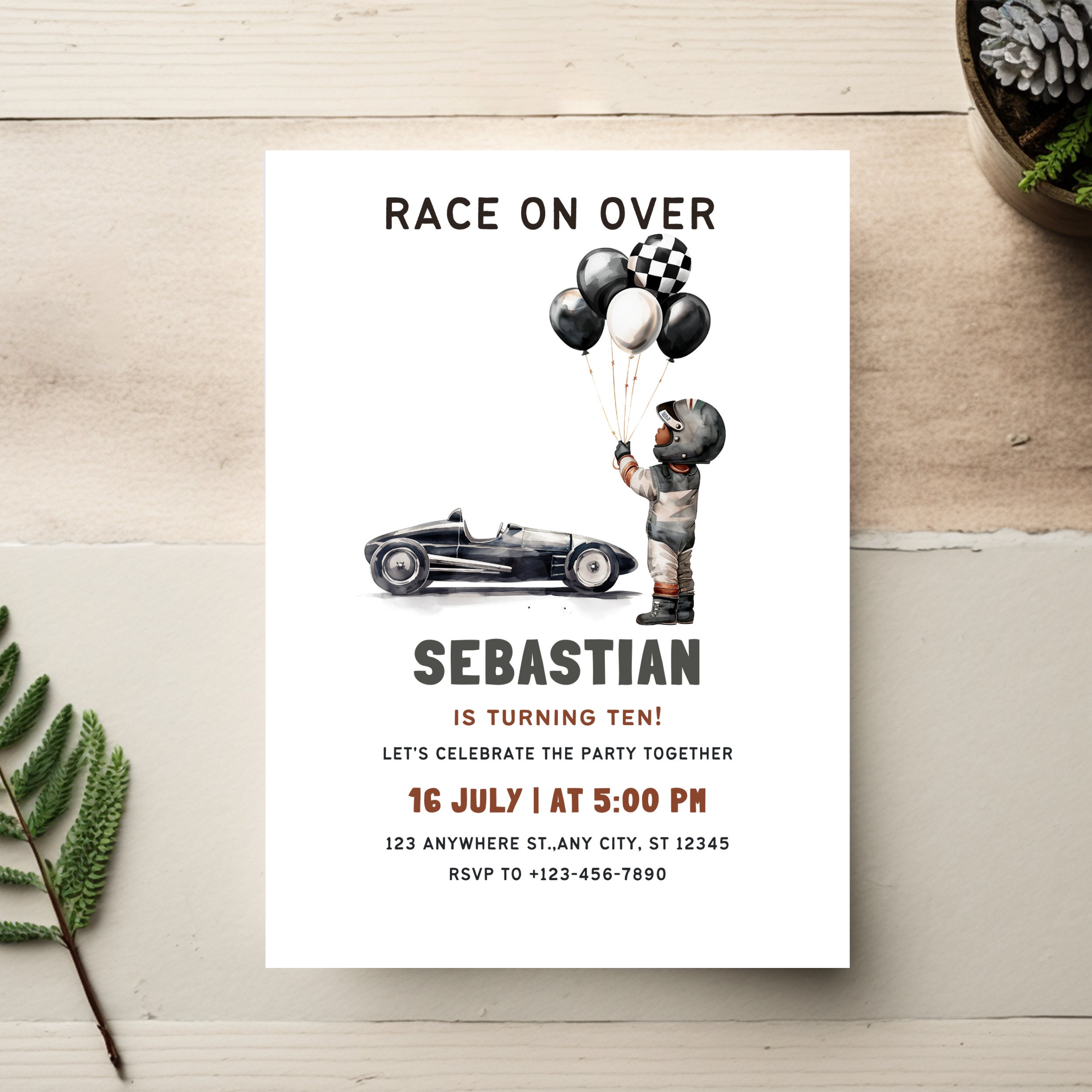 Racing Celebration Clipart, Instant Download, Boy Birthday, Race Car ...