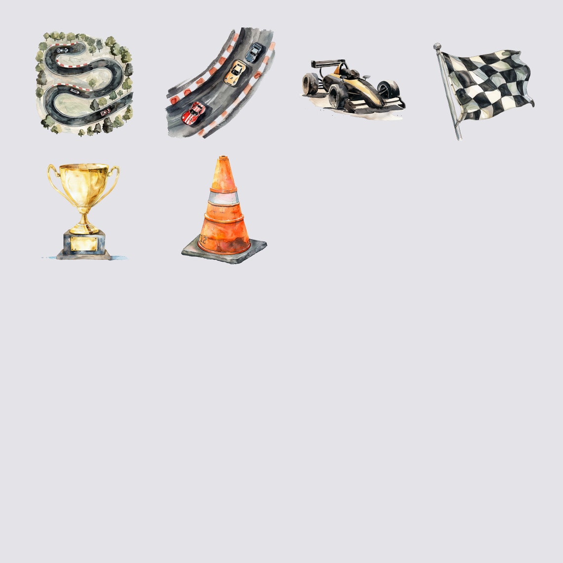 Racing Celebration Clipart, Instant Download, Boy Birthday, Race Car ...