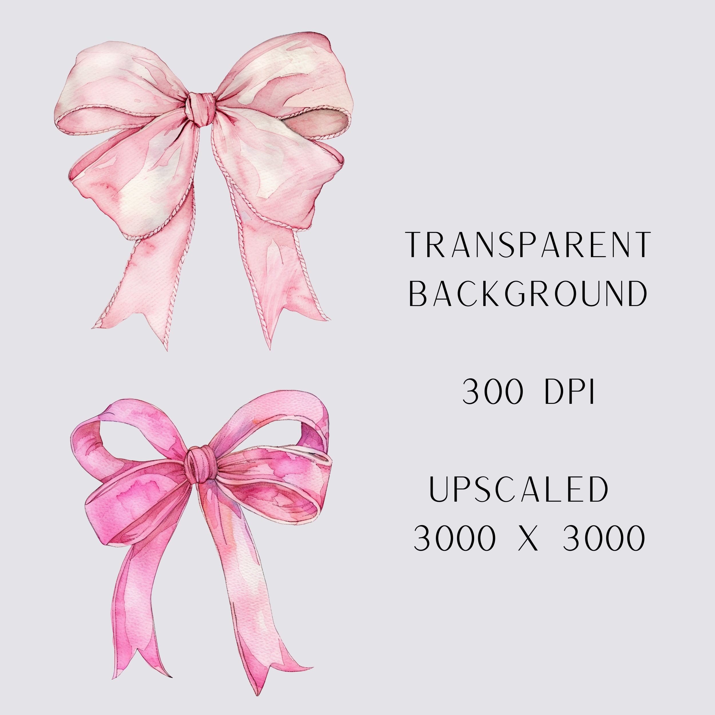 Pink Coquette Bows Clipart, Pink Ribbon, Girly Coquette, Watercolor ...