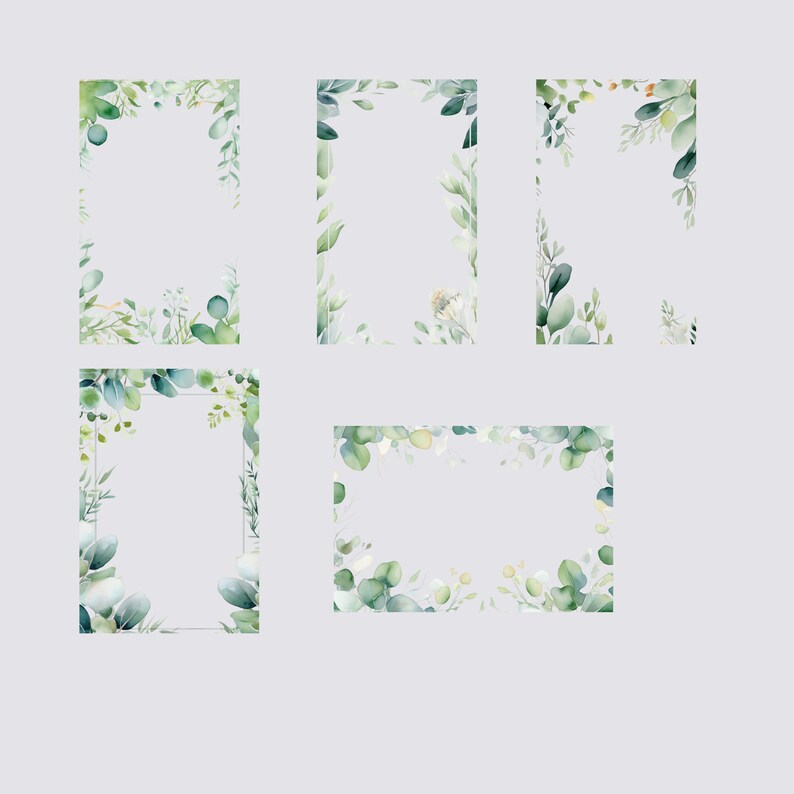 Frames and Borders Eucalyptus Clipart, Greenery Frame, Foliage Border, Watercolor Eucalyptus ...