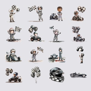 Racing Celebration Clipart, Instant Download, Boy Birthday, Race Car ...