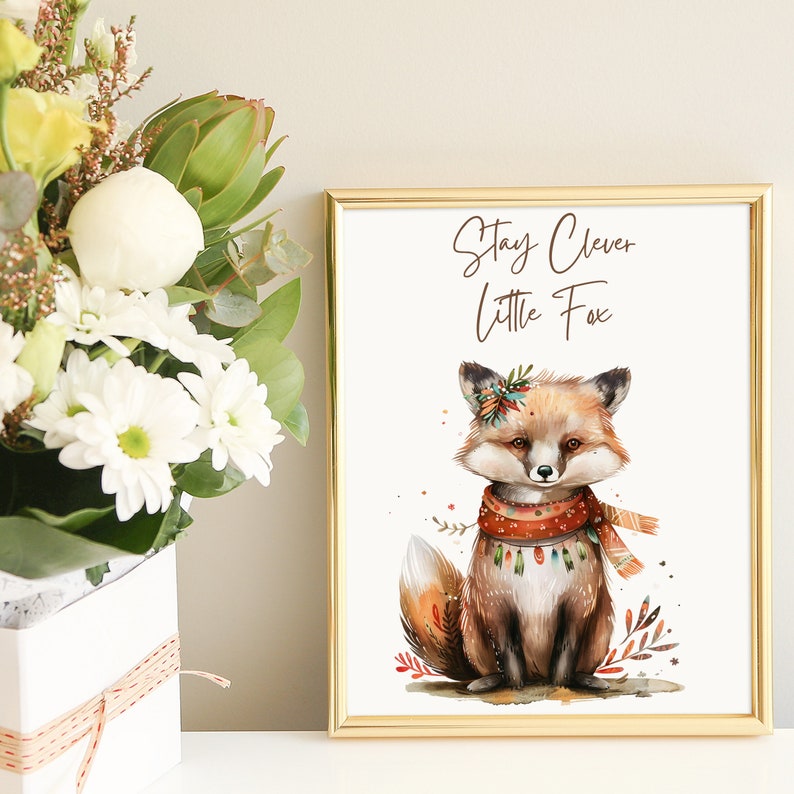 Autumn Boho Woodland Animals Clipart Pack, Nursery Decoration, Bear PNG ...