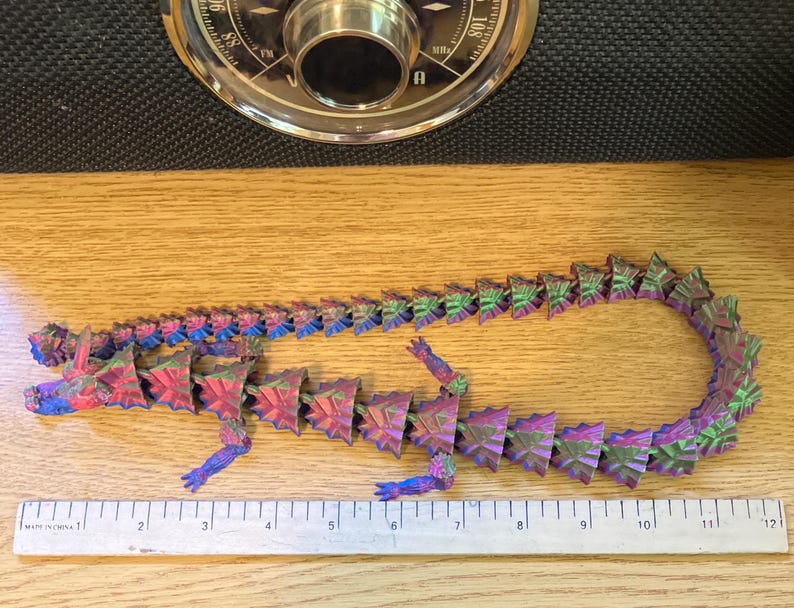 3D Printed Fidget Crystle Dragon - Etsy