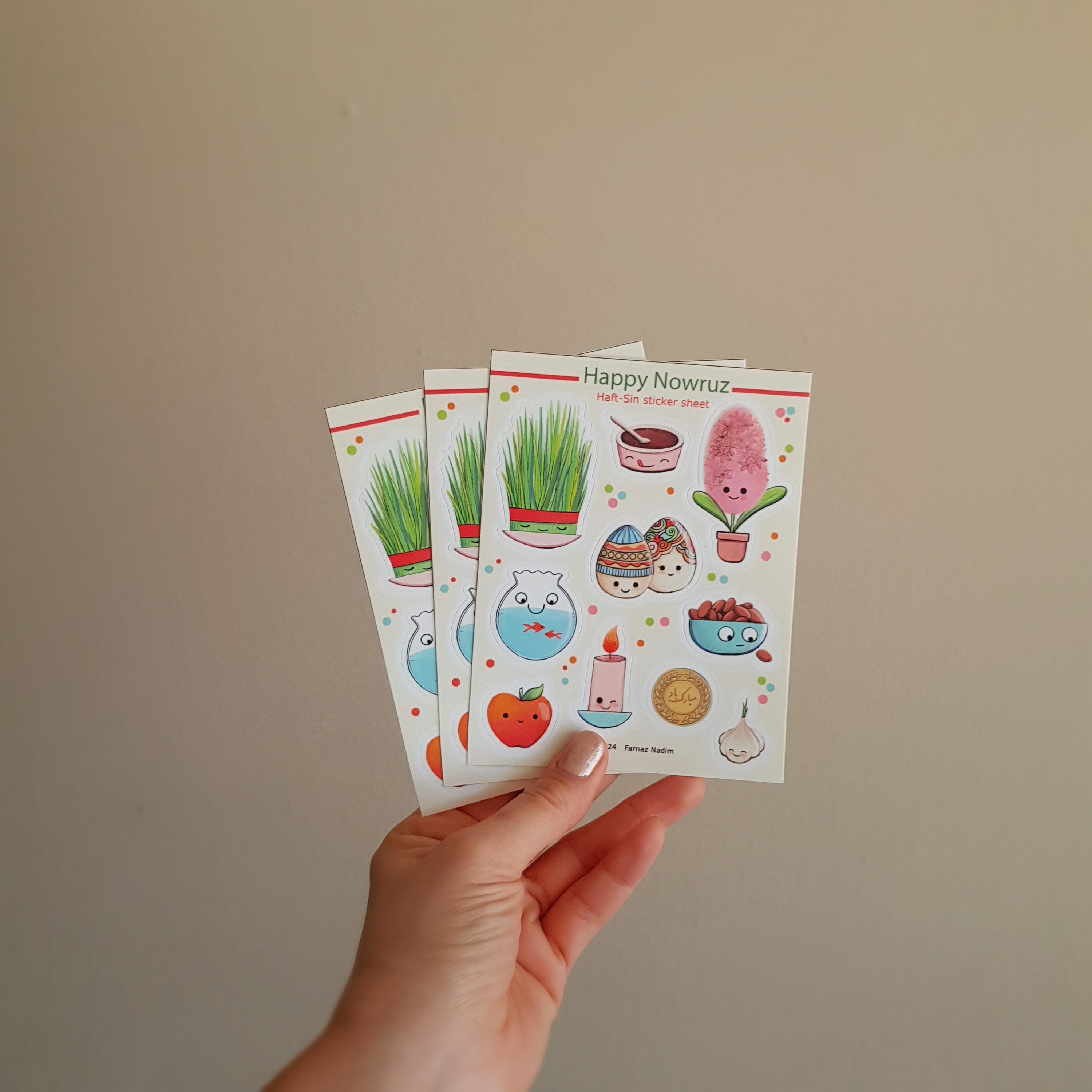 Haftseen Sticker Sheet, Nowruz Sticker Sheet, Persian New Year, Sticker ...