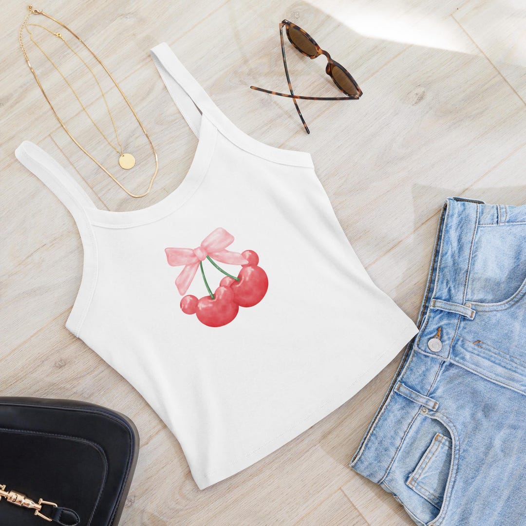 Disney Cherry Tank Top- Cute Disney Inspired Shirt, Sweet Summer Park ...