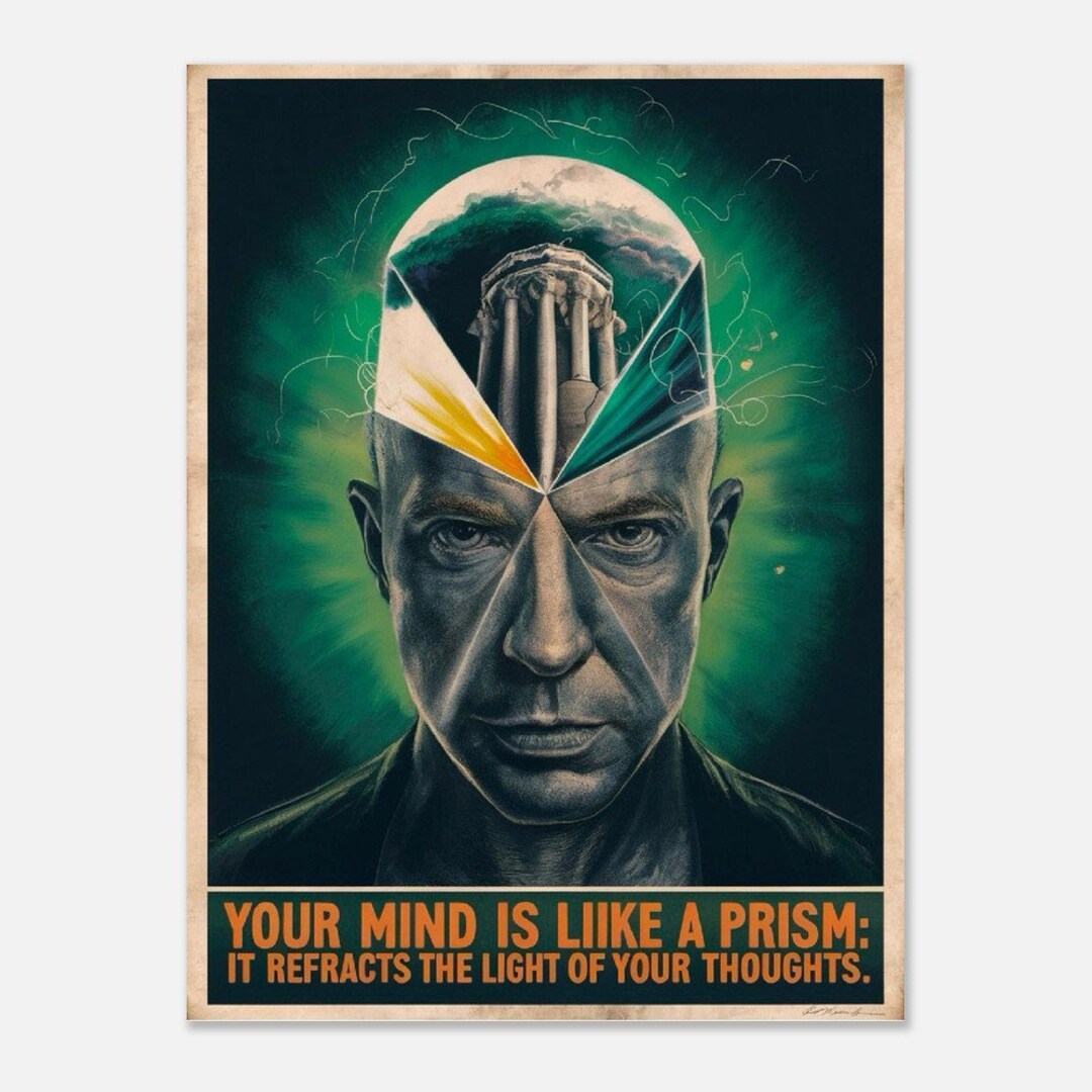 Surreal Vintage Motivational Poster Dreamy Retro Wall Art Aluminium ...