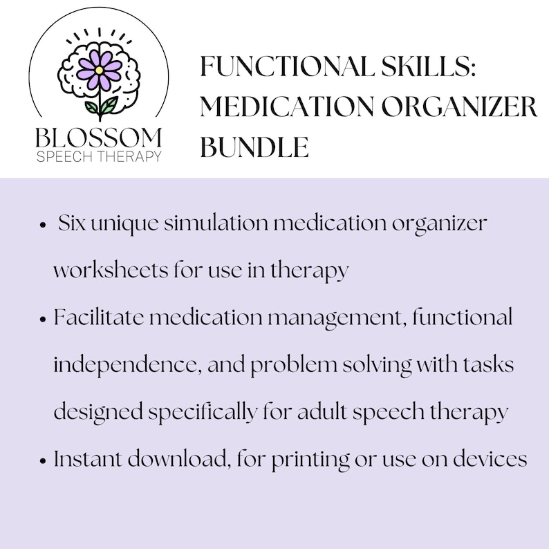 Functional Skills: Medication Organizer Bundle - Etsy