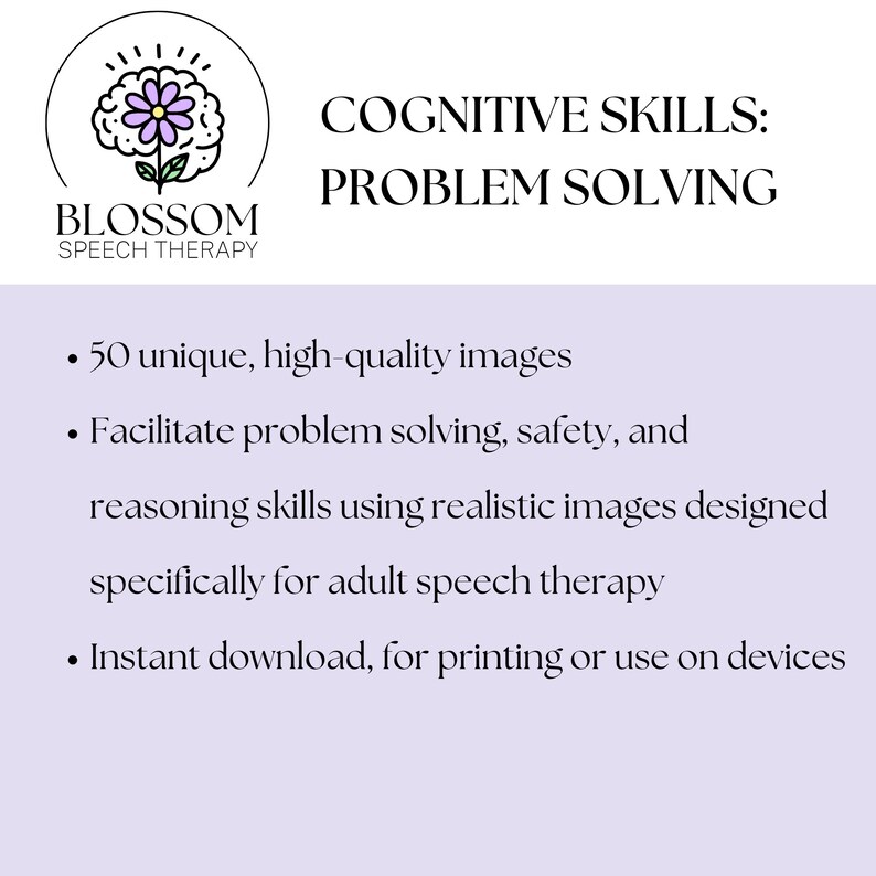 Cognitive Skills: Problem Solving for Adult Speech Therapy - Etsy