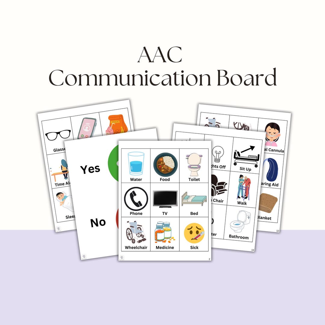 Aphasia AAC Communication Board, Extended (hospital, SNF, Home Health ...