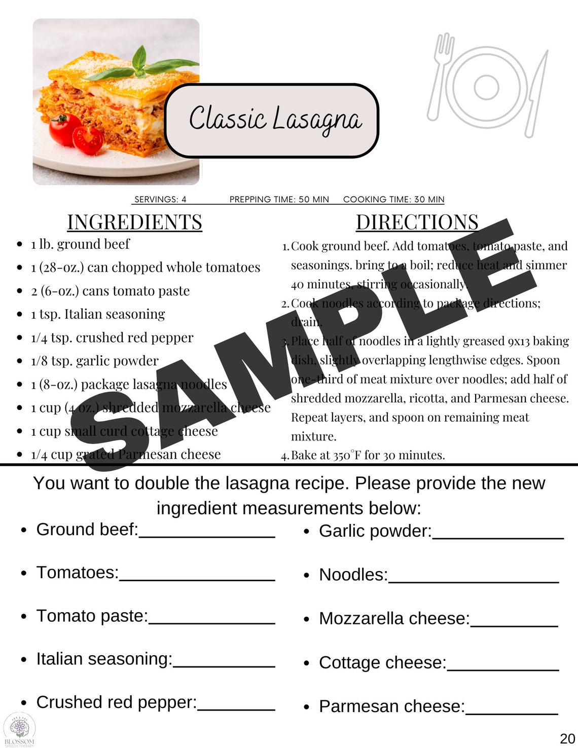 Functional Skills: Recipe Modification - Etsy