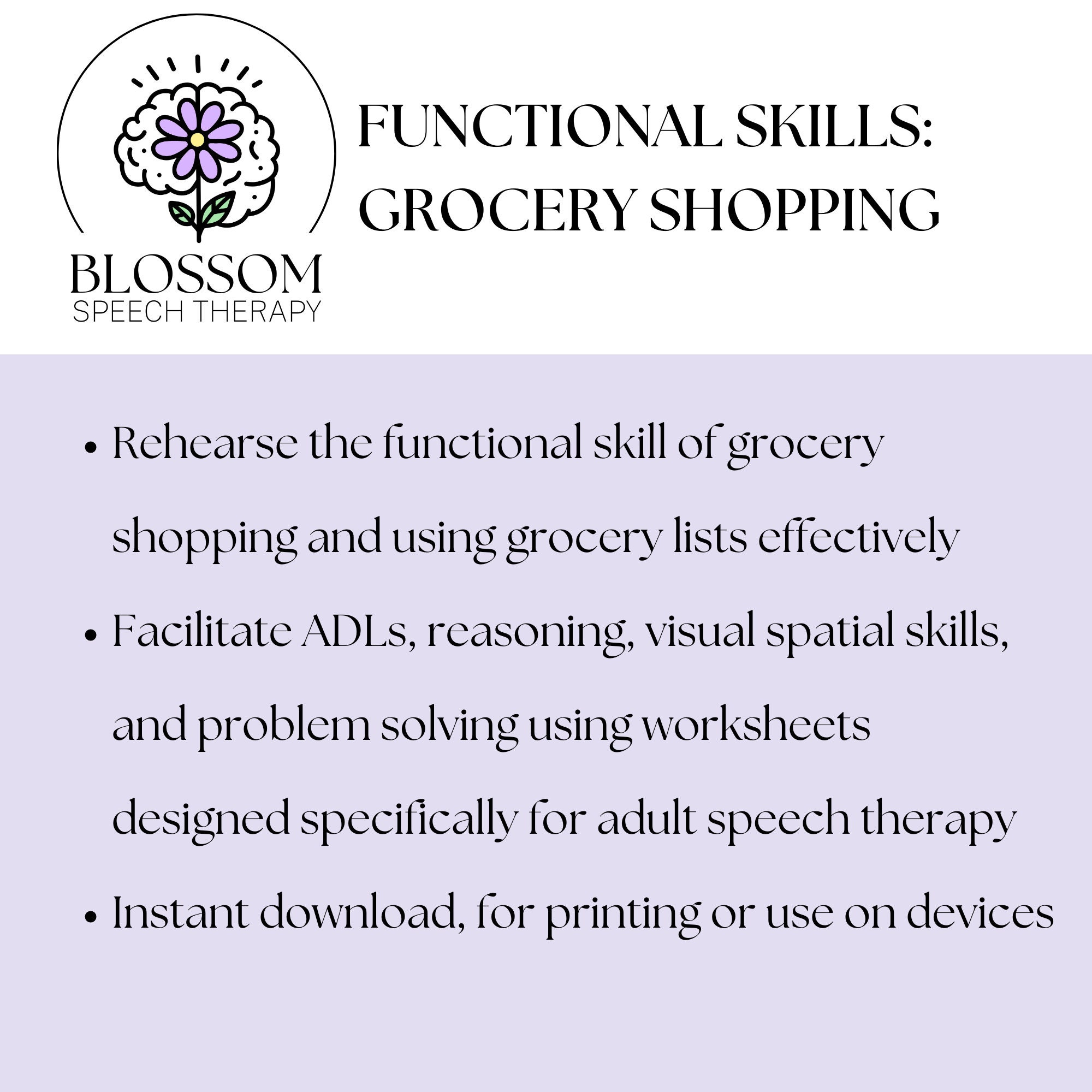 Functional Skills: Grocery Shopping - Etsy