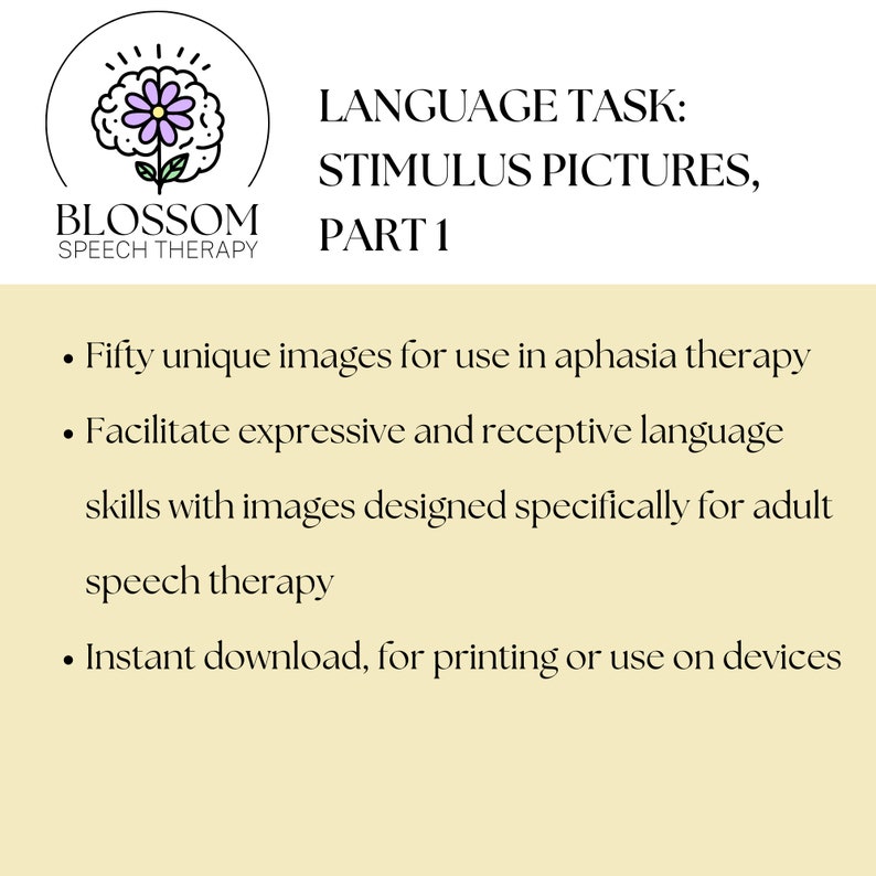 Aphasia Stimulus Pictures (part 1) - Etsy