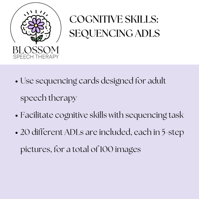 Cognitive Skills: Sequencing Adls for Adult Speech Therapy - Etsy