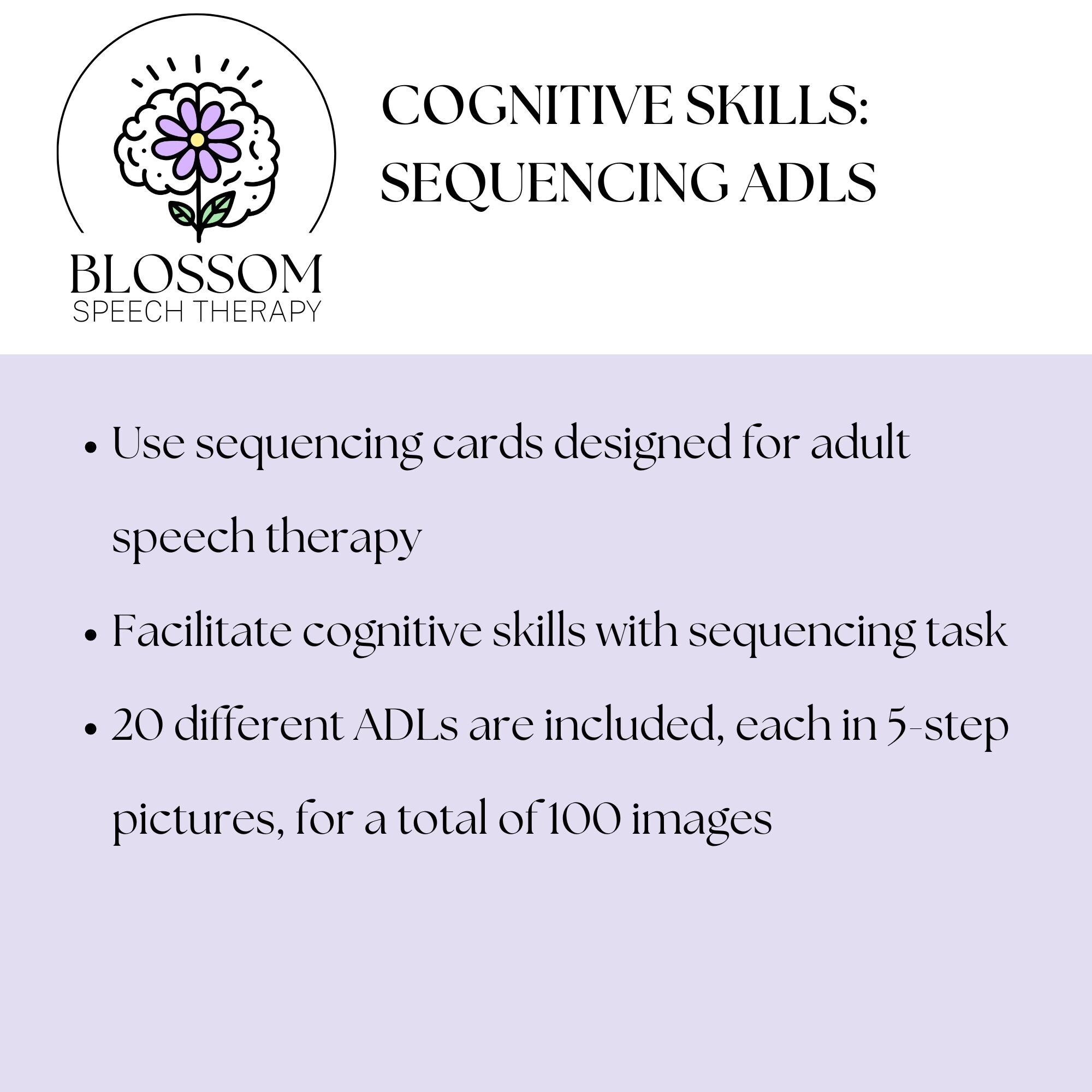 Cognitive Skills: Sequencing Adls for Adult Speech Therapy - Etsy