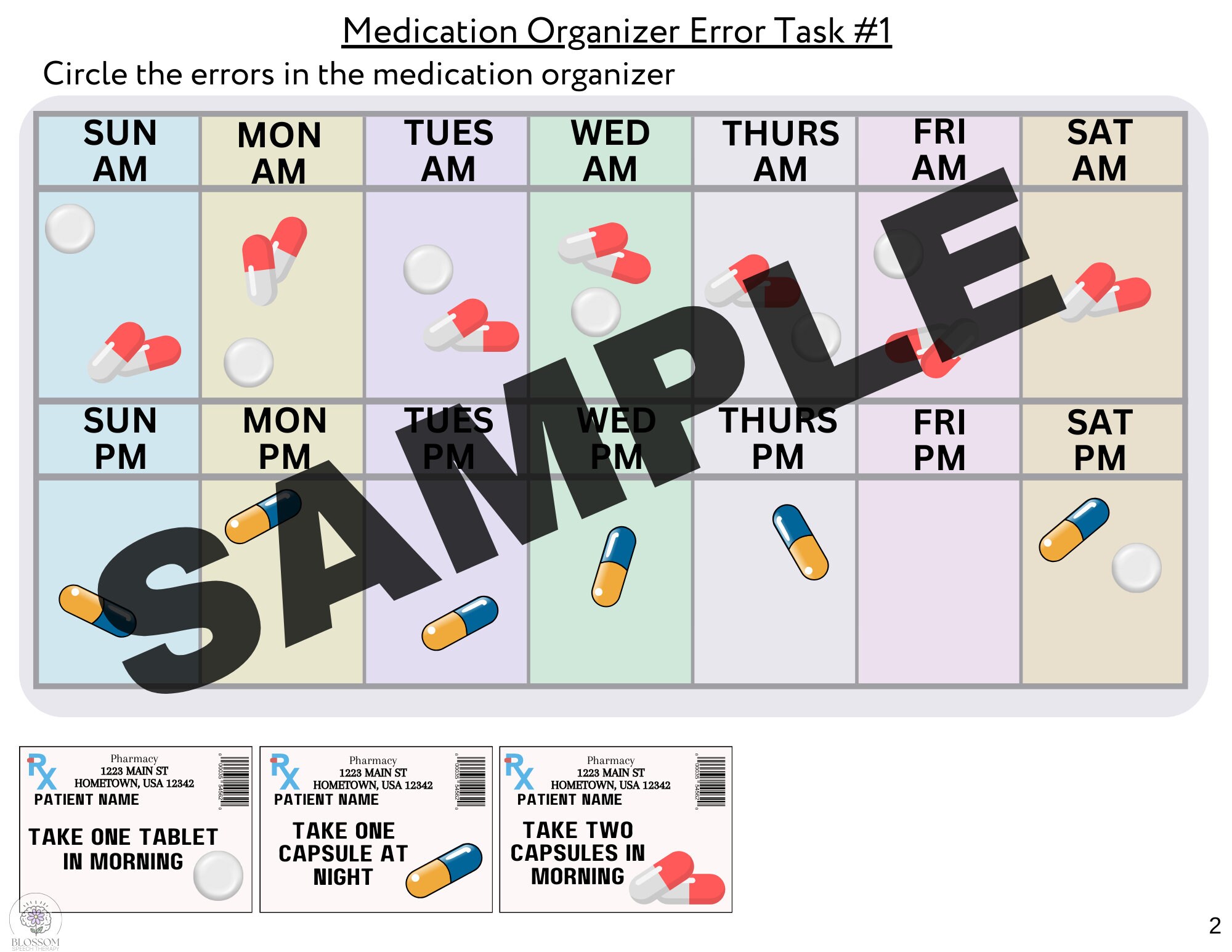 Functional Skills: Medication Organizer Easy - Etsy