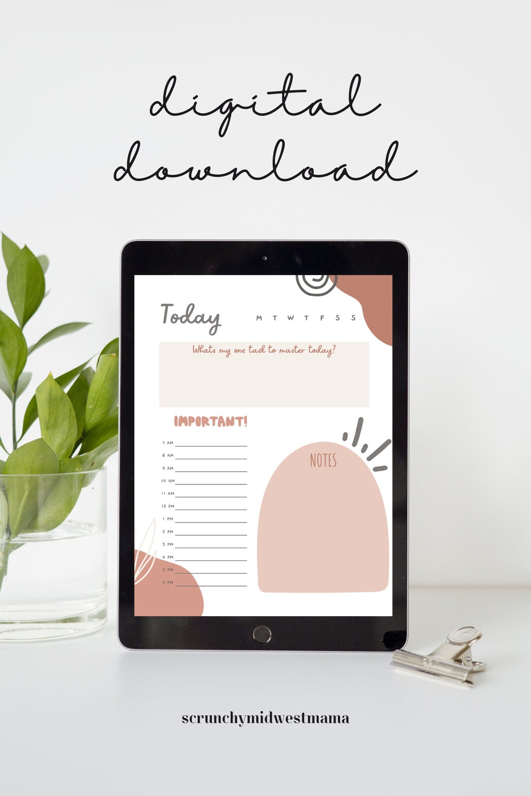 Daily Task Planner - Pink & Beige - Etsy