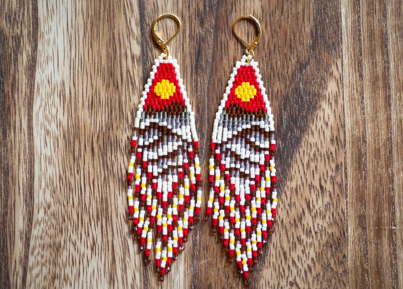 Desert to Mountains Beaded Fringe Earrings - Etsy