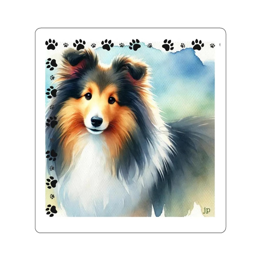 SHETLAND SHEEPDOG STICKER Kiss-cut Stickers, Cute Shelty Dog Lover Gift ...