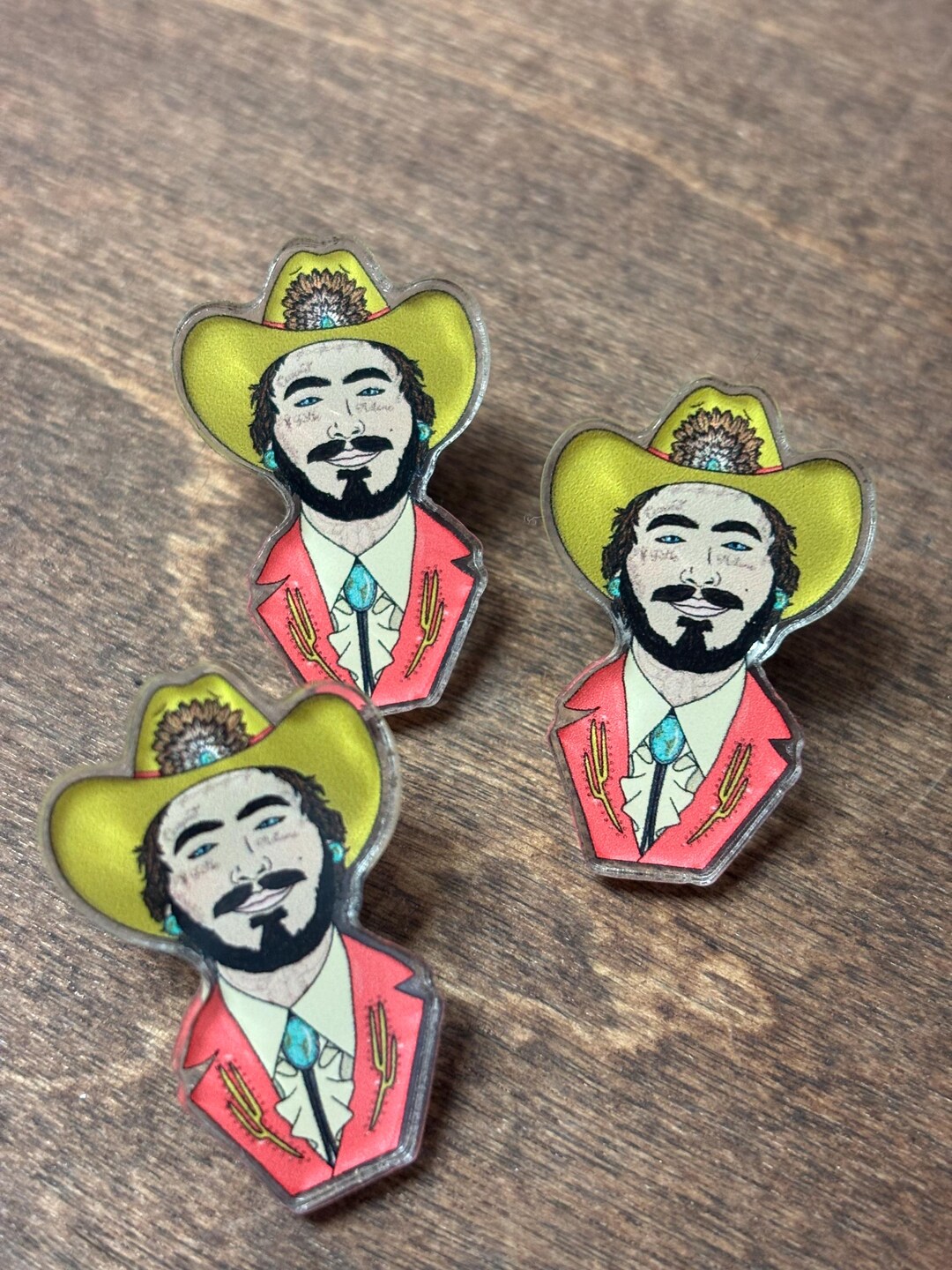 Acrylic Western Post Malone Pin - Etsy