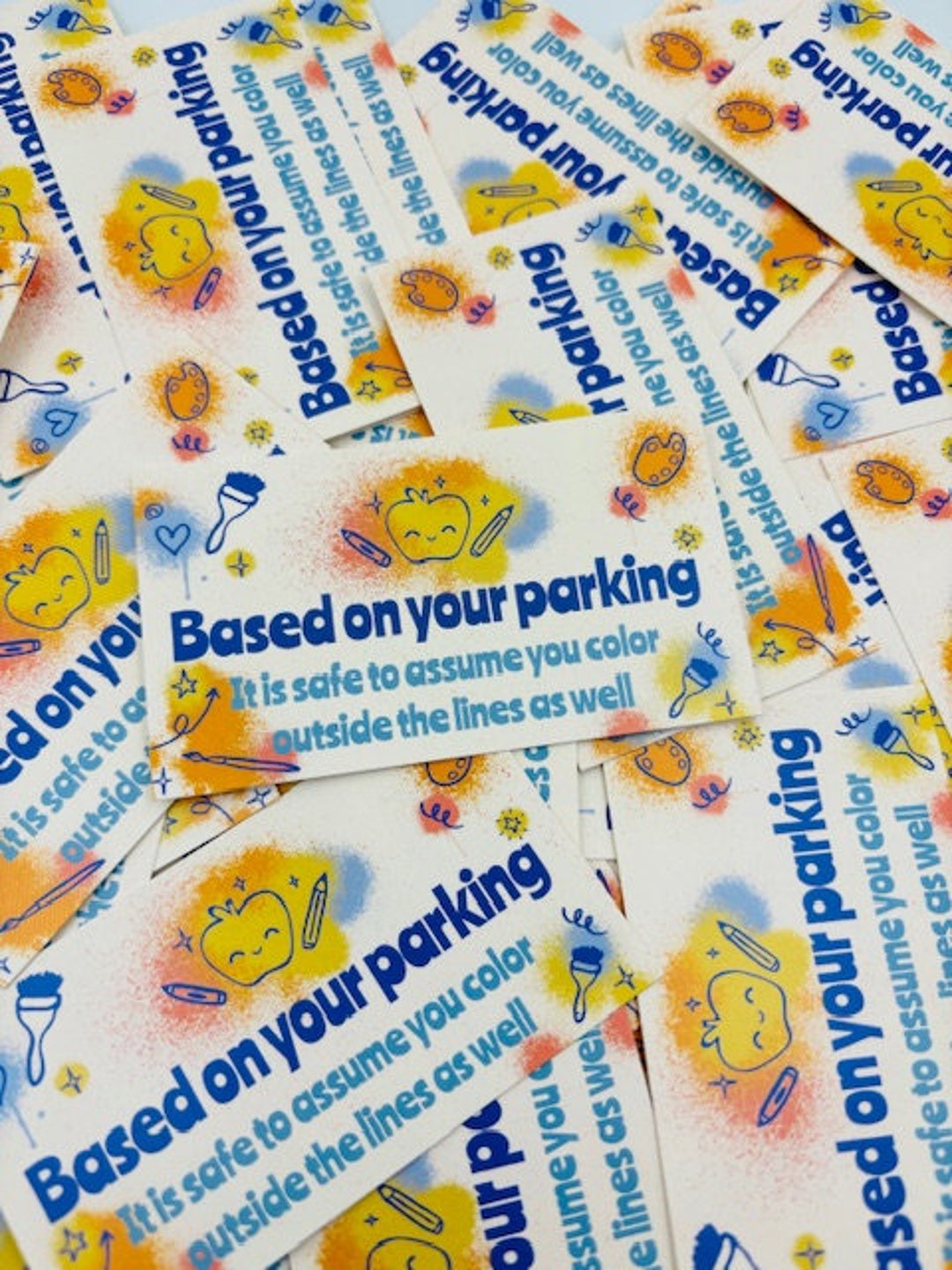 Coloring Parking Cards - Etsy