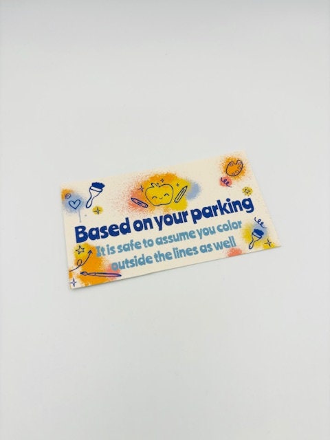 Coloring Parking Cards - Etsy
