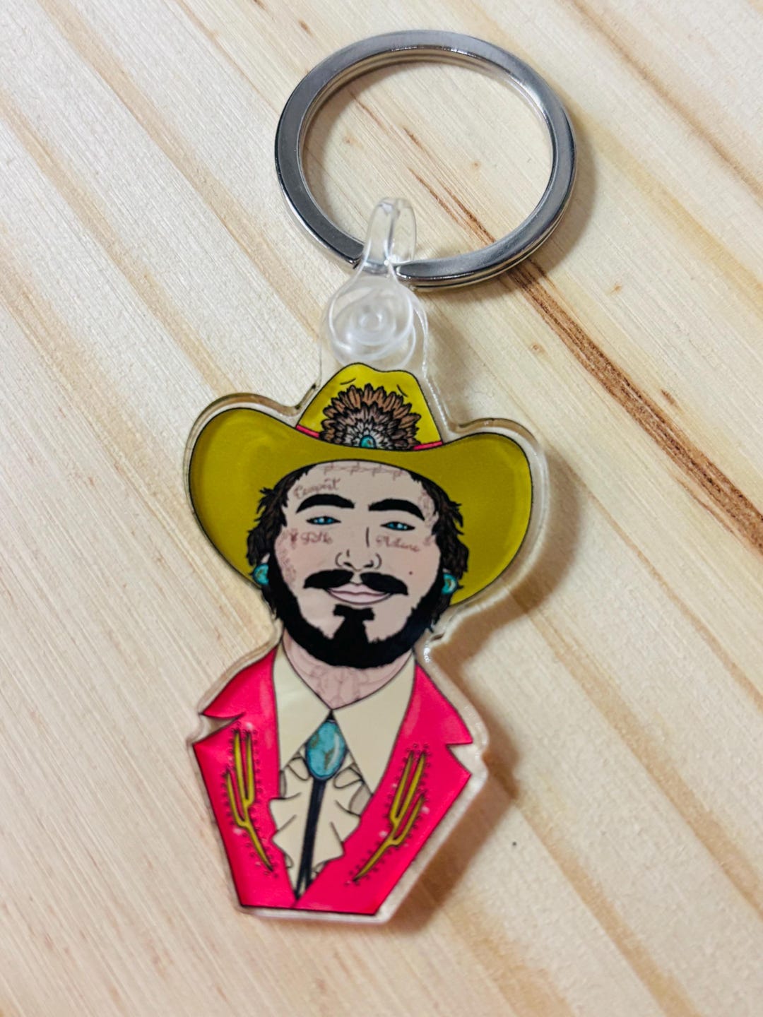 Acrylic Western Post Malone Keychain - Etsy