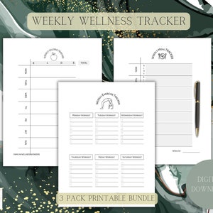 Simple Self Care Wellness Tracker Journal Meal Tracker, Calorie Tracker ...
