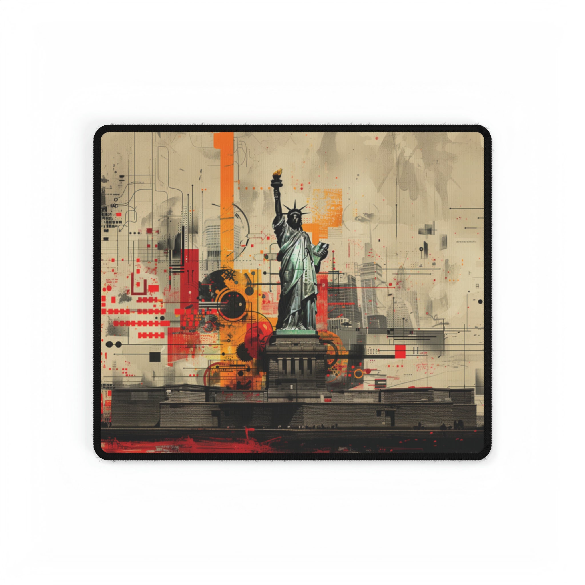 A Statue of Liberty Aesthetic Landscape Desk Mat, Mouse Pad, Mouse Mat ...