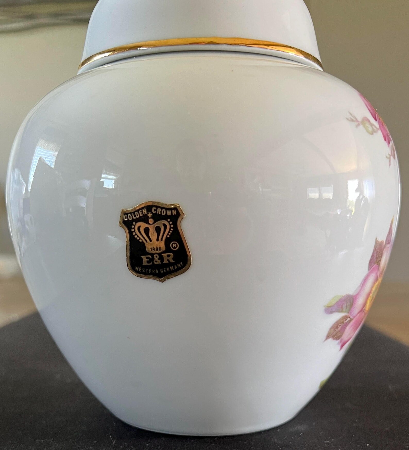 Gerald Porzellan West Germany Ginger Jar Pink Wild Rose Design With Lid ...
