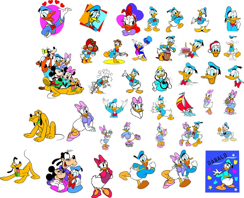 Donald Duck Svg,png,jpg,pdf,ai Cricut Donald Duck Svg Bundle, Donald Duck PDF, Donald Duck ...